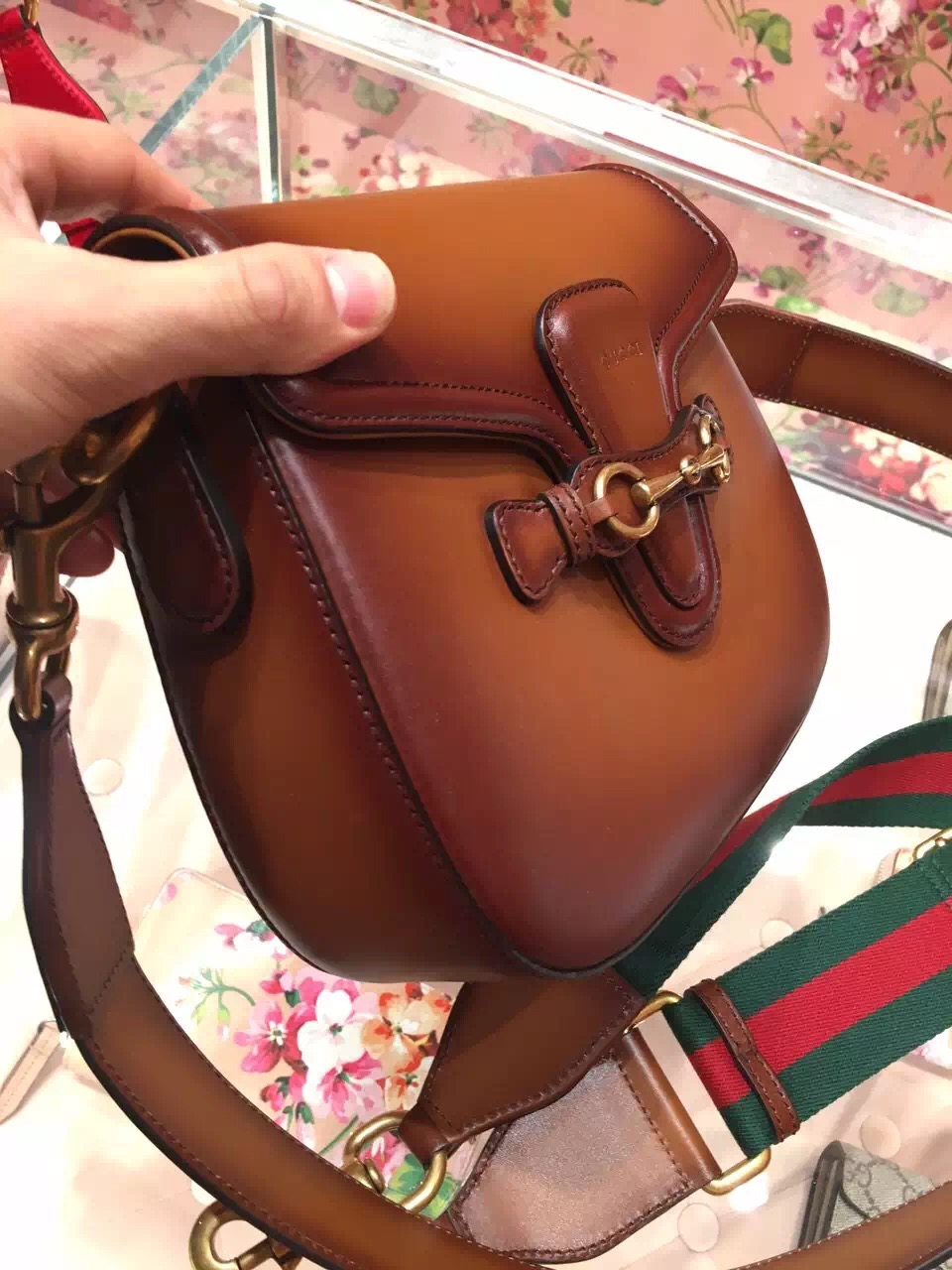 Gucci Lady Web Brown Leather Shoulder Bag 380573 B012A 2574 - $455 ...