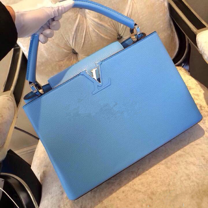 Real Louis Vuitton Capucines MM Bag M94715 Blue - $875.00Real Louis ...