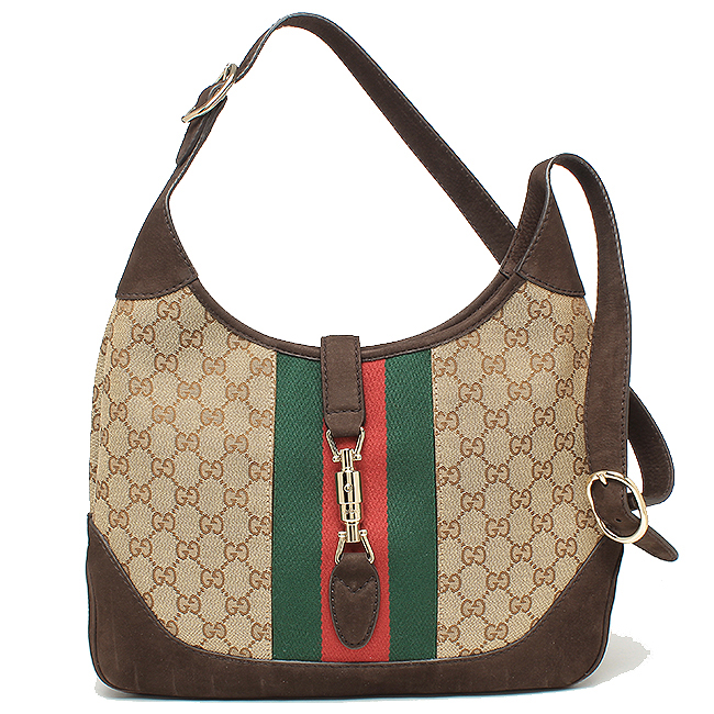 Authentic Gucci Jackie GG Canvas Shoulder Bag 227520 [277520 F4CYG 9791 ...